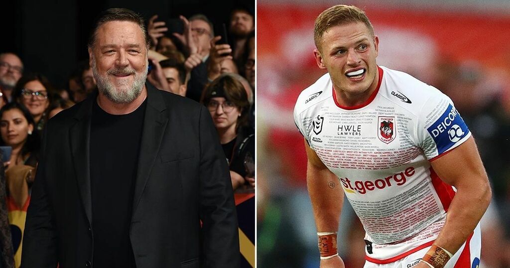 Russell Crowe hands rugby league star George Burgess…