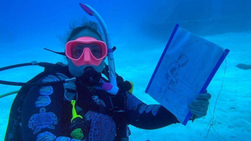 Divers delve deep to draw the Museum of Underwater Art…