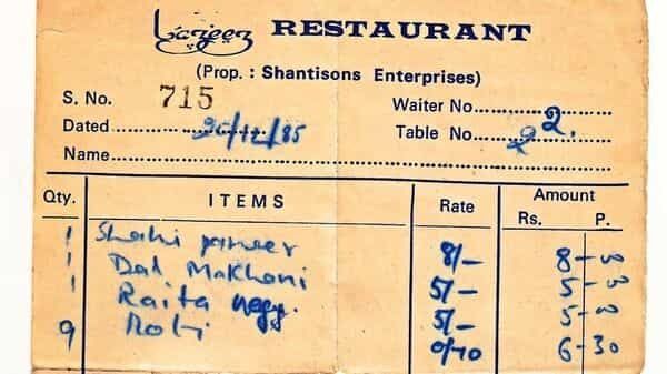 Food bill from 1985 stuns internet users: ‘Who bhi kya…