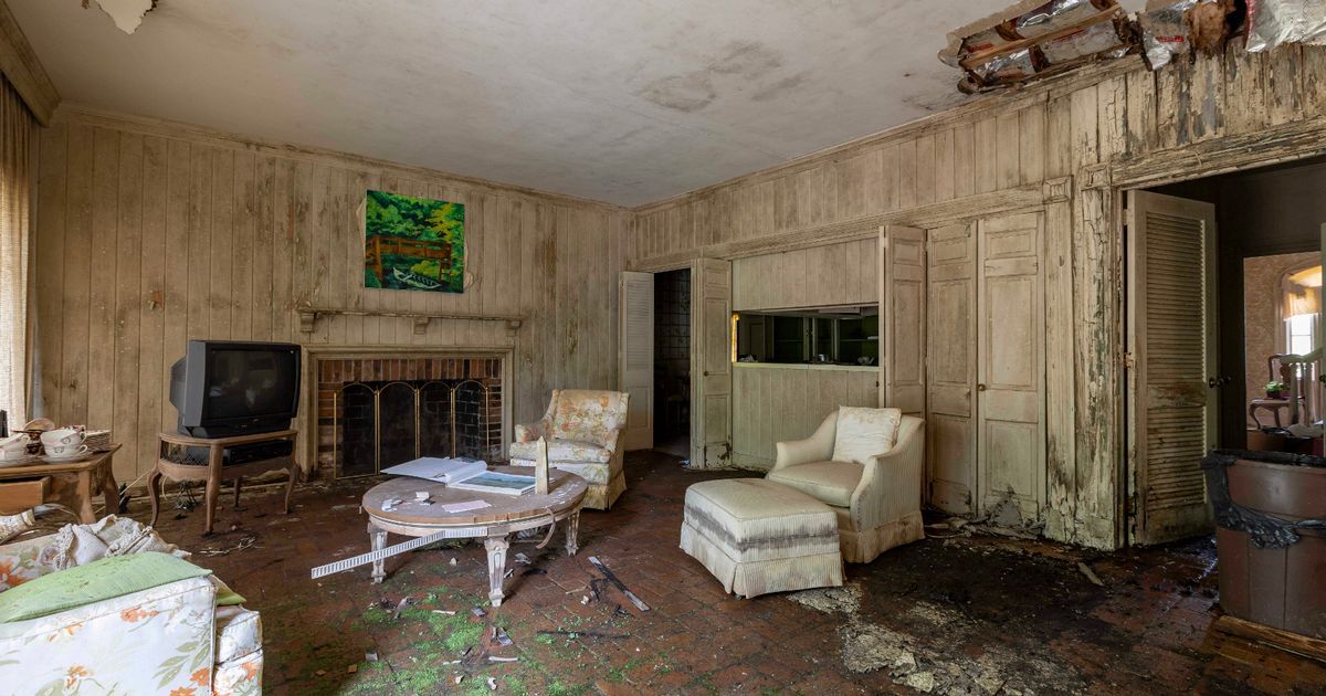Inside countryside estate that has been abandoned for… Inside countryside estate that has been abandoned for…