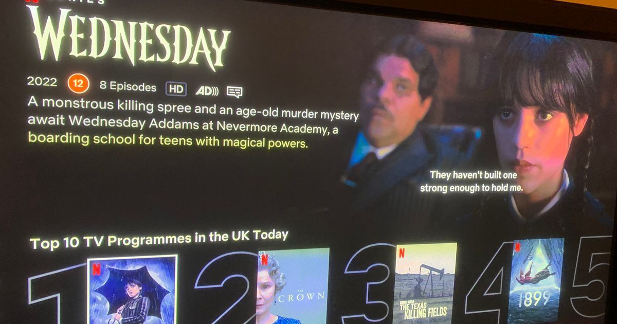 Netflix's Wednesday: I may have only watched half the…