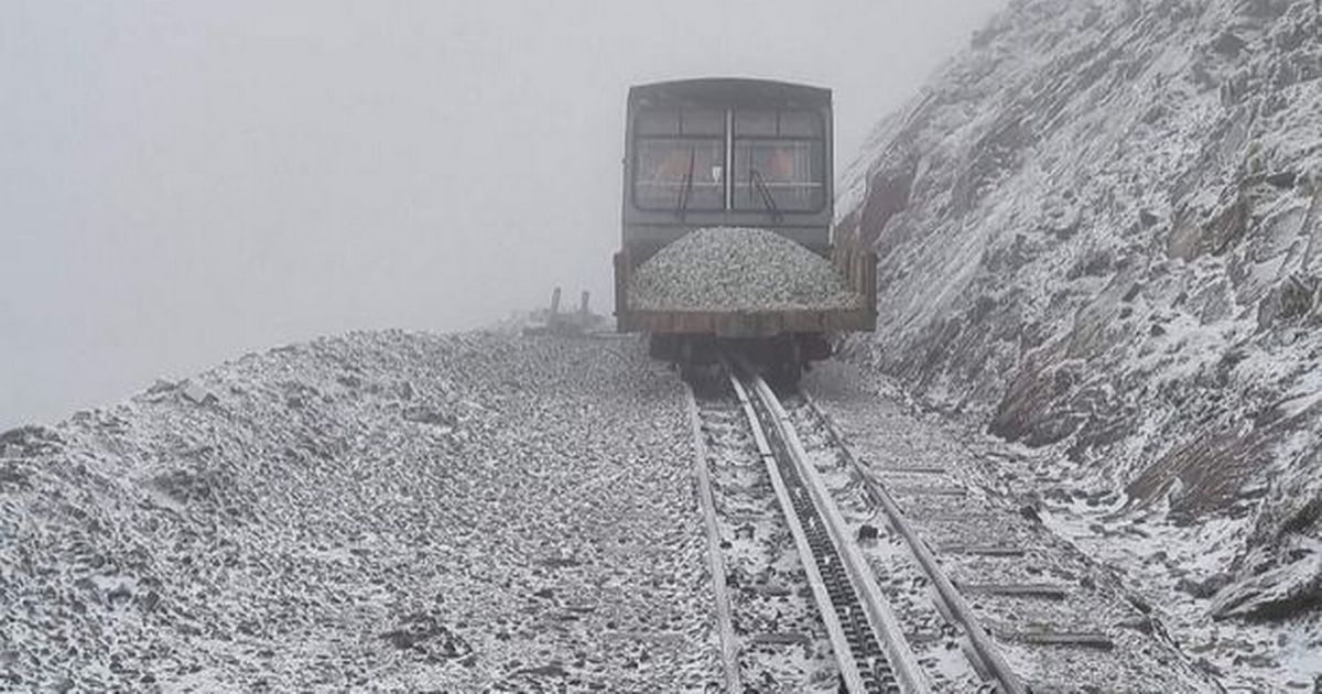 Snowdon Mountain Railway left covered in snow and ice…