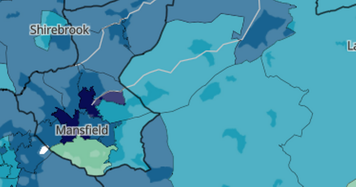 Most deprived areas of Nottinghamshire shown on… Most deprived areas of Nottinghamshire shown on…