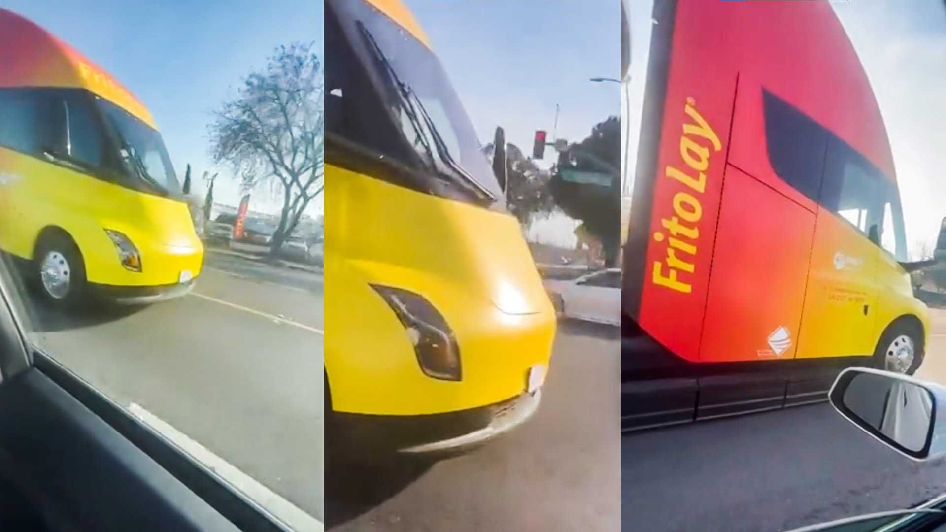 Frito-Lay’s Tesla Semi Spotted On The Road Sounding…