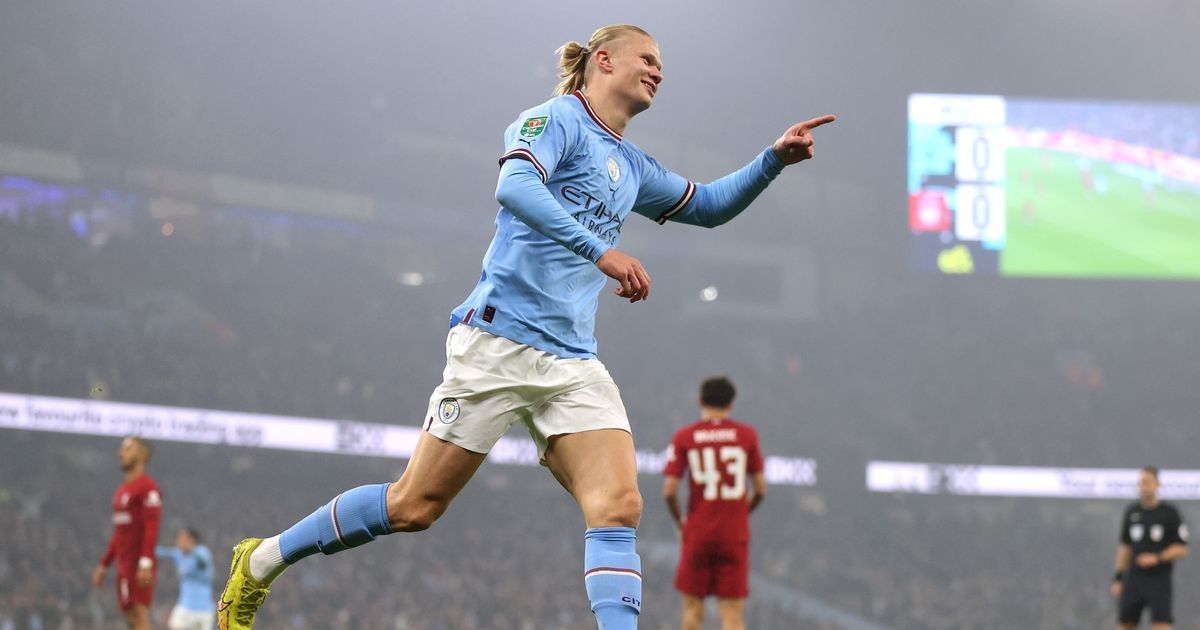 Erling Haaland on song for Man City as Leeds United…