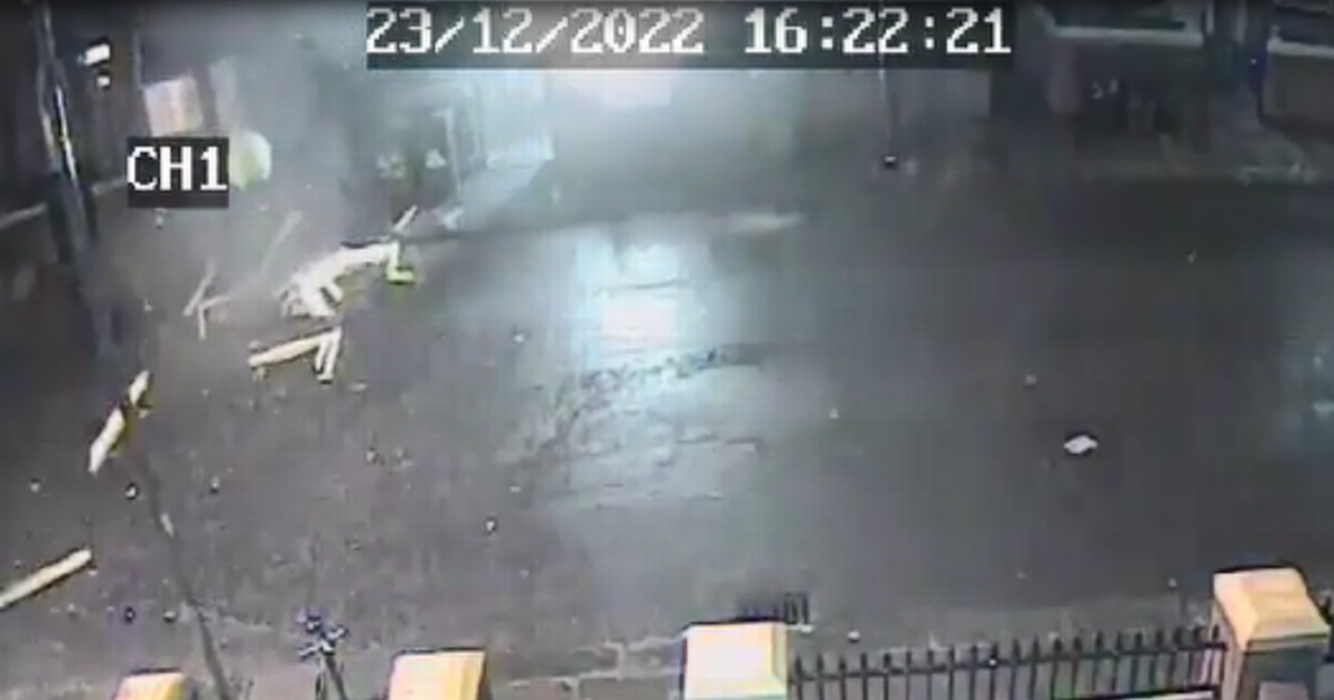 Horrifying moment fire causes explosion in Leeds house…