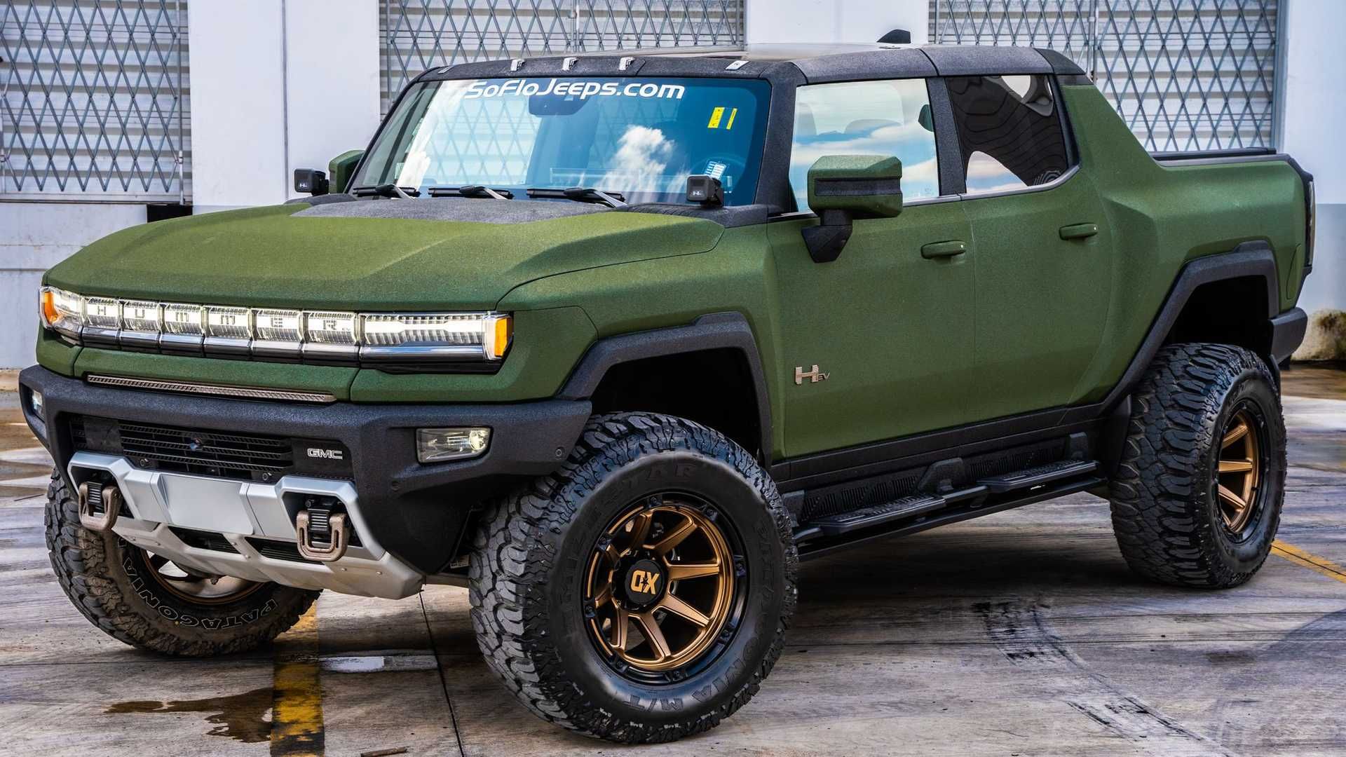 GMC Hummer EV Gets Green Kevlar Makeover From SoFlo…