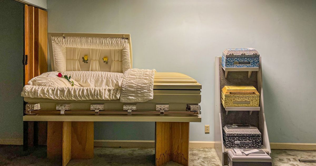 Inside the eerie abandoned funeral home frozen in time…