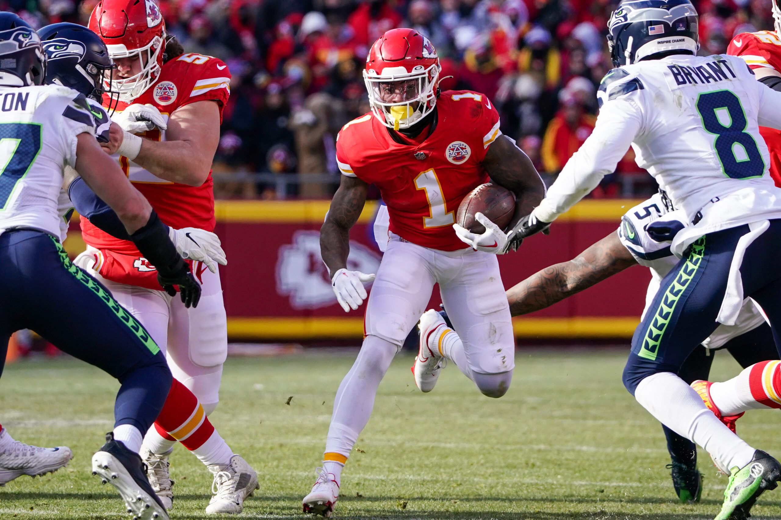Chiefs OC Eric Bieniemy likens RB Jerick McKinnon to a…