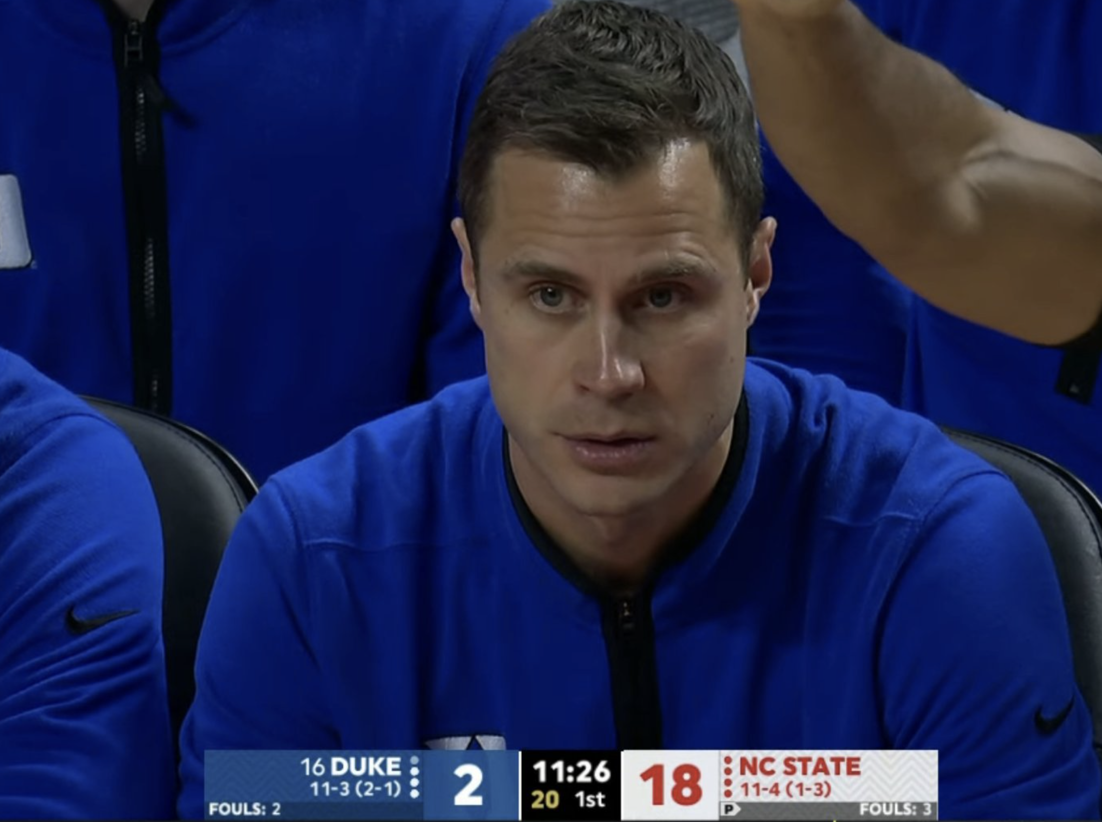 Jon Scheyer’s stunned look at Duke’s big deficit…