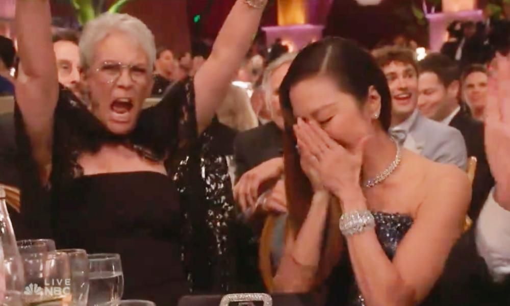 The sheer joy of Jamie Lee Curtis cheering Michelle…