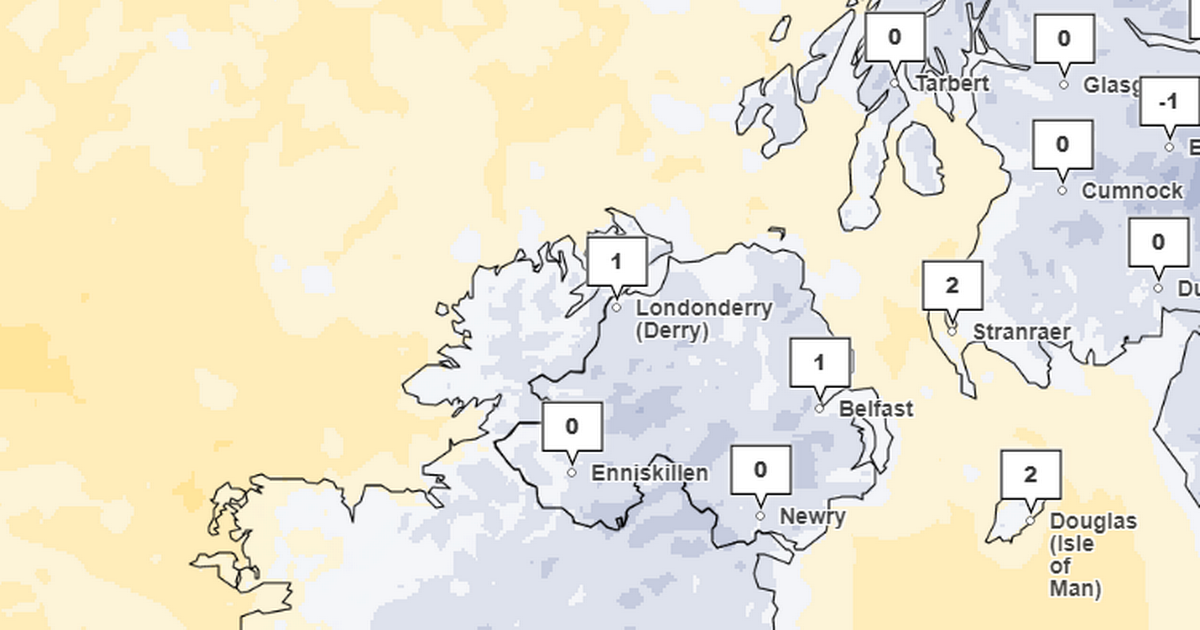 Northern Ireland weather warning for ice issued as…