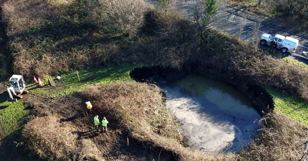 The enormous sinkhole that's opened up near a walking…
