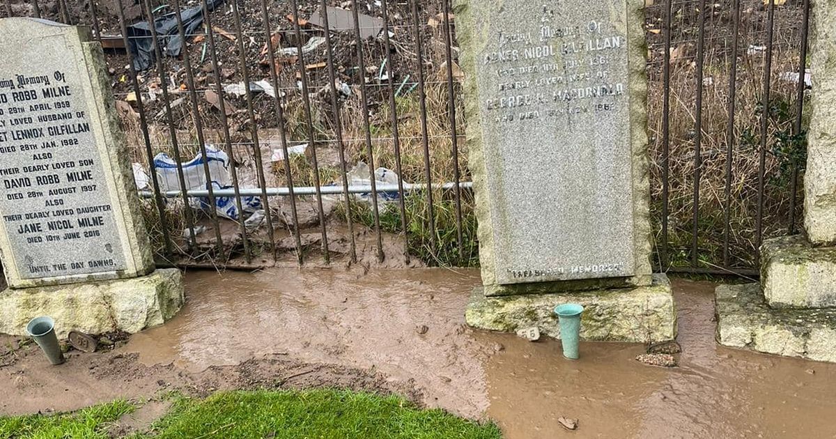 Fury as Scots graves flooded with dirty water from…