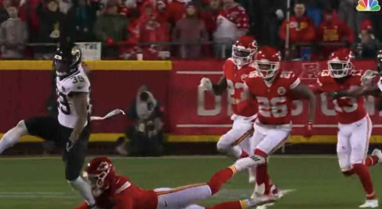 Harrison Butker saved a kickoff return TD with his…