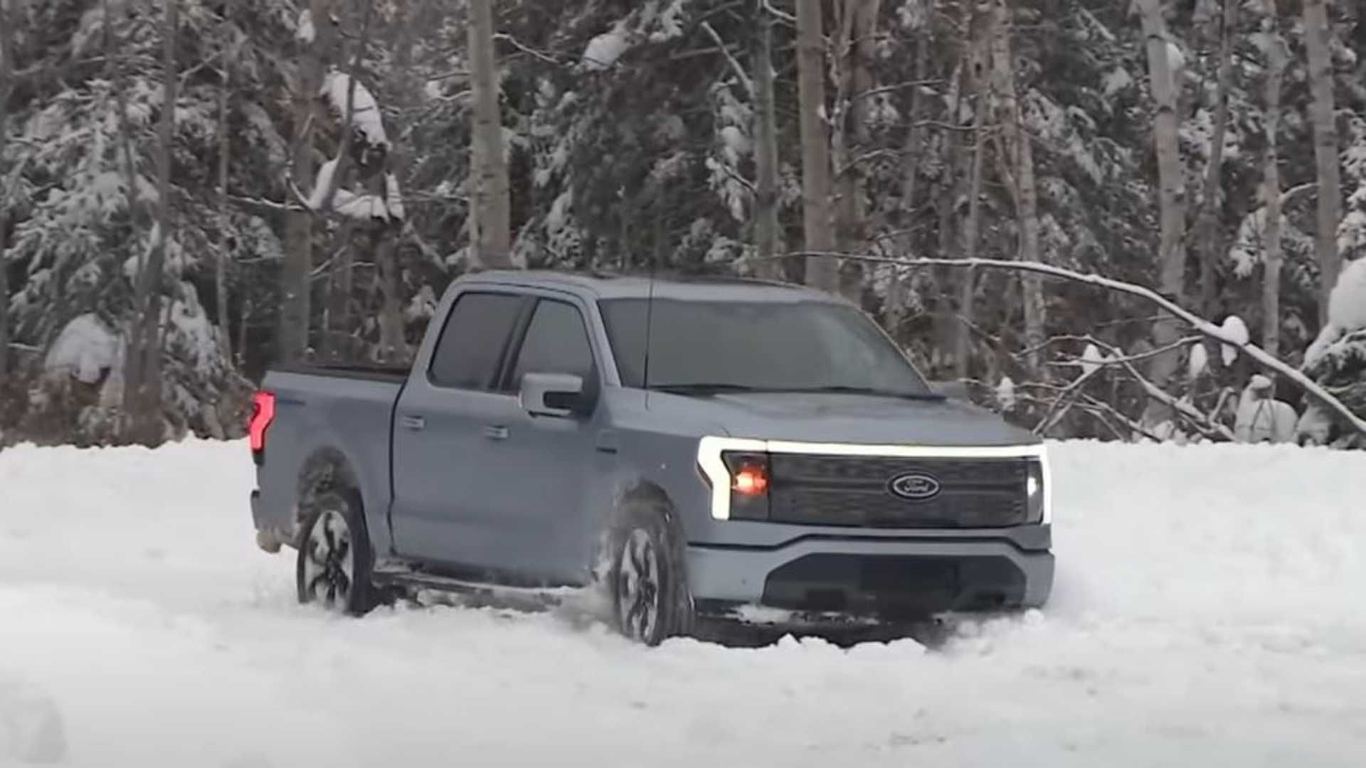 Ford F-150 Lightning Electric Truck Winter Road Trip…