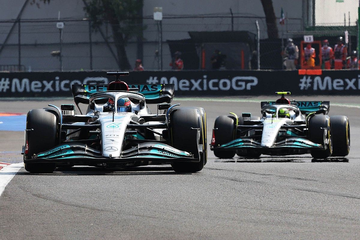 Russell felt "a bit of a rookie" during first Mercedes…