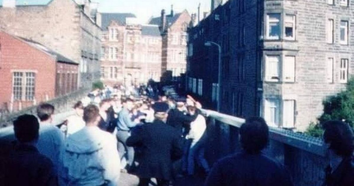 Edinburgh picture captures grim moment 80s hooligans…