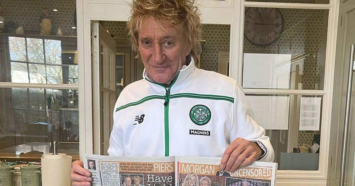 Rod Stewart shares snap in Celtic tracksuit as Piers…
