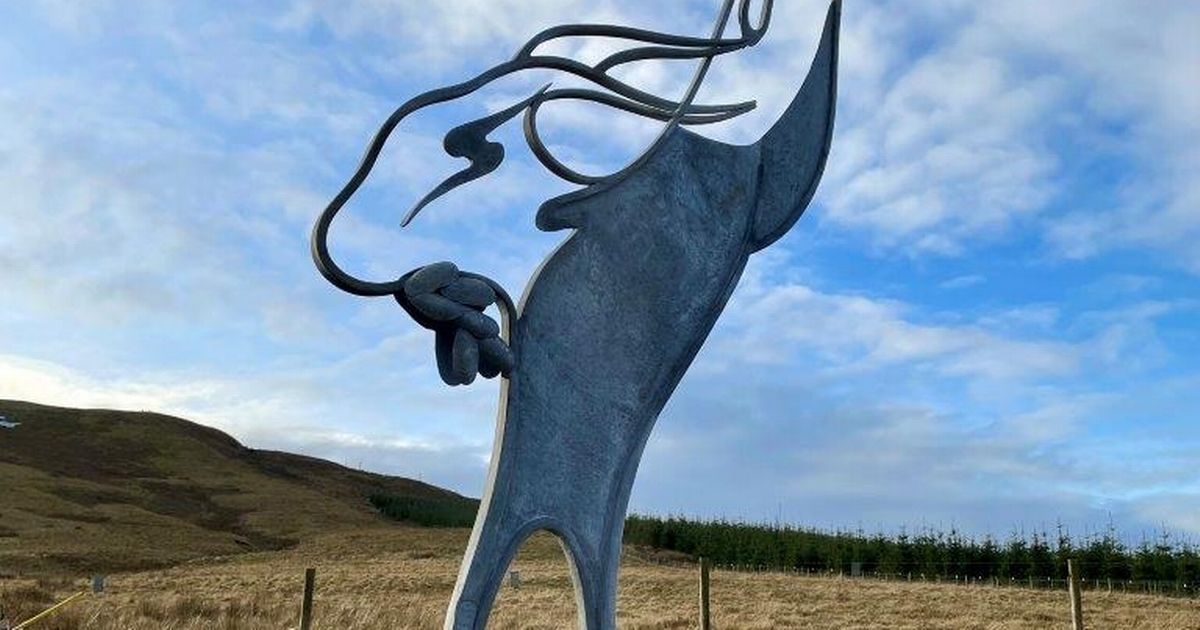 25-foot steel goat installed in remote Northumberland…