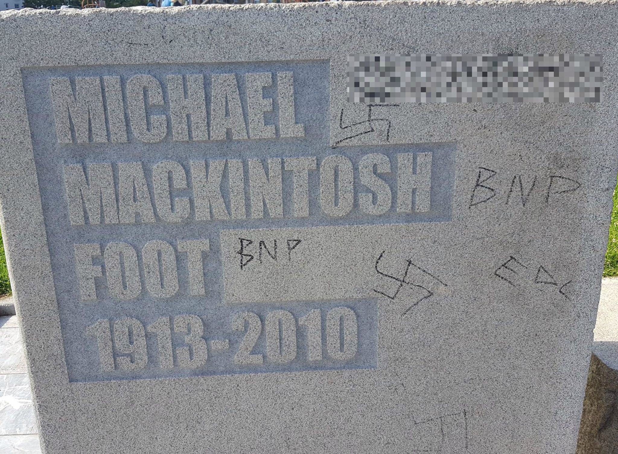 Michael Foot memorial vandalised with fascist graffiti…