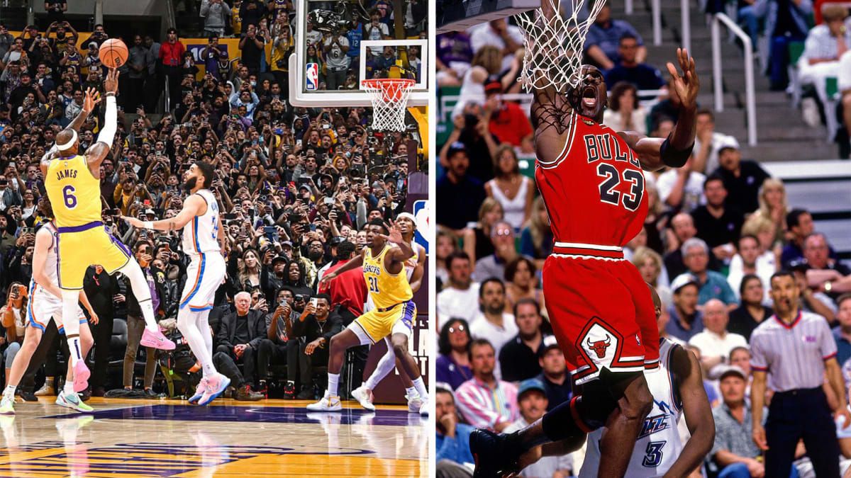Photos of Michael Jordan, Lebron James Hitting Iconic…