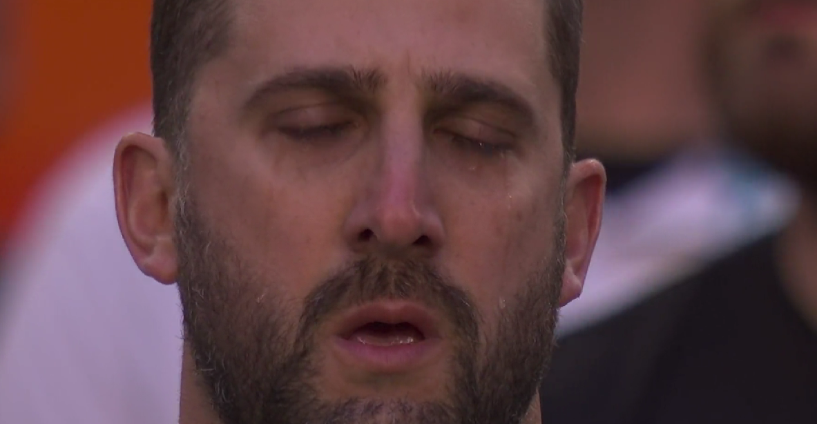 Nick Sirianni crying during the national anthem became…