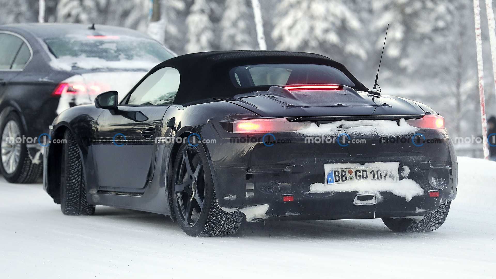 2025 Porsche Boxster EV Filmed With Rear Charging Port…