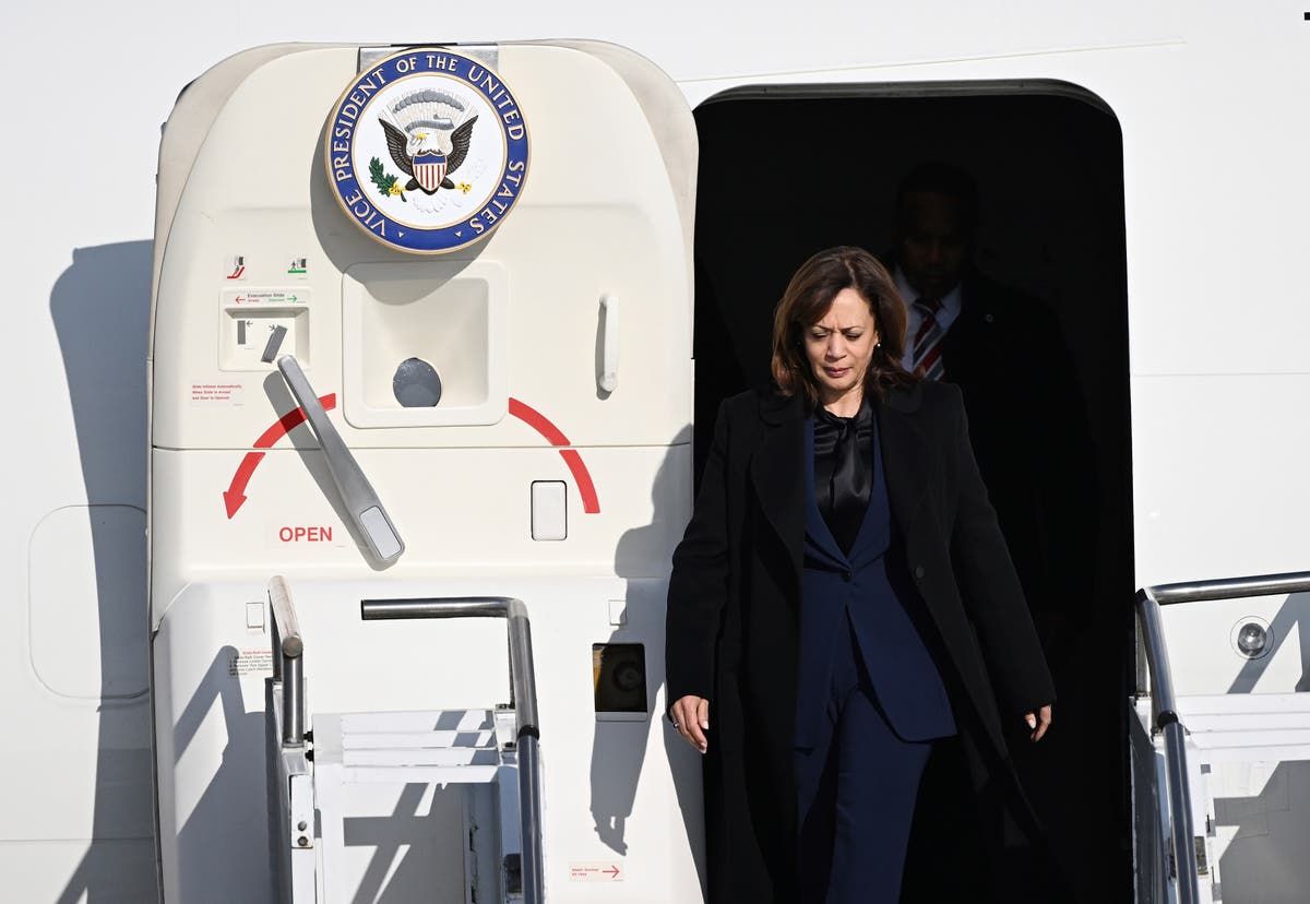 Watch: Kamala Harris and Emmanuel Macron among…