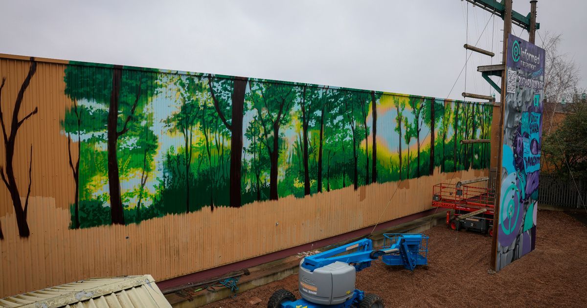 New mural featuring woodland landscape appears near…