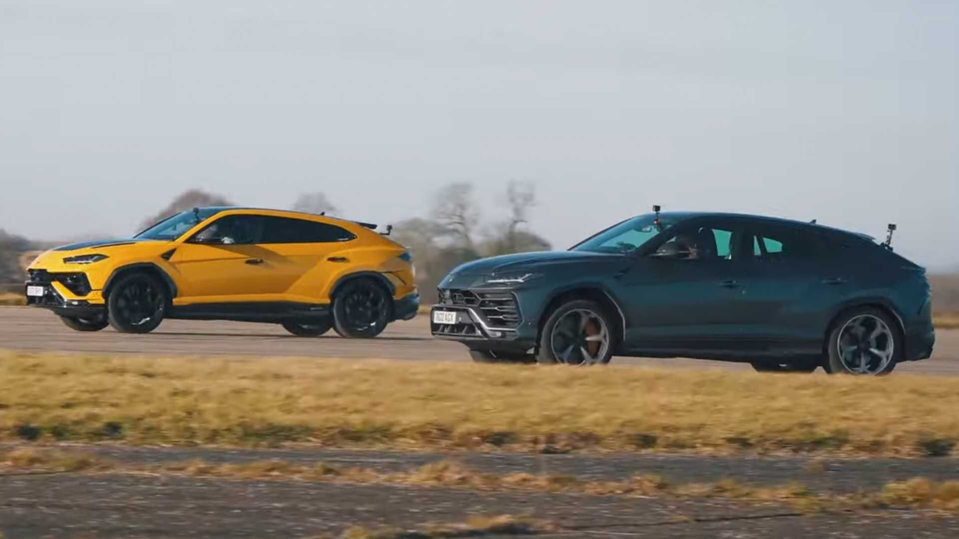 Watch Lamborghini Urus Performante Drag Race…