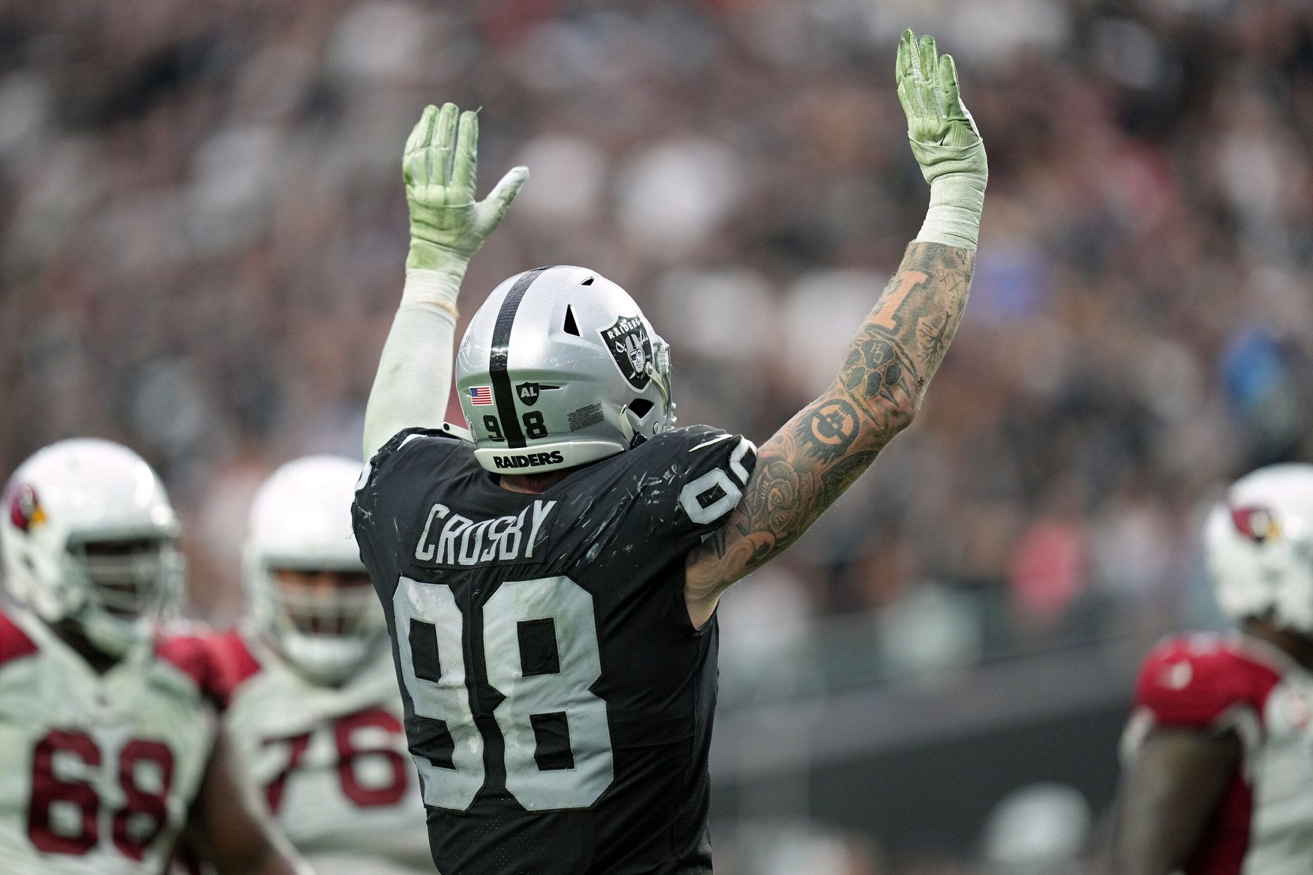 Raiders DE Maxx Crosby played more snaps than any…