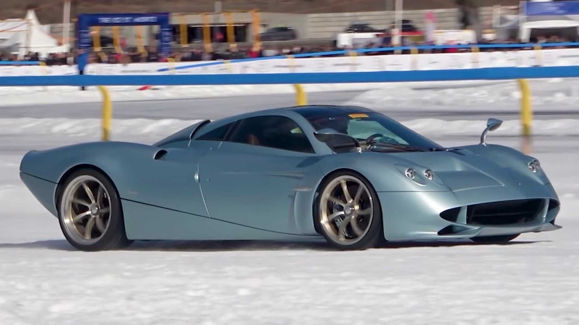 Watch Rare Pagani Huayra Codalunga Slide On An Ice…