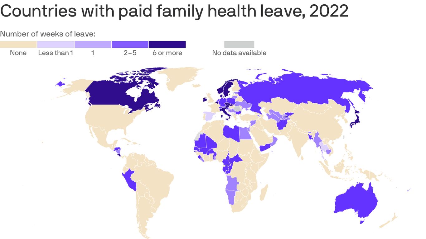 Map: Countries where workers get paid leave to care…