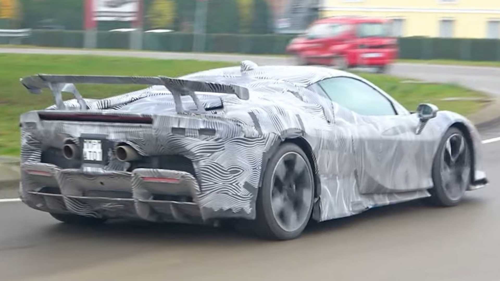 Hotter Ferrari SF90 Stradale Filmed With Large Wing