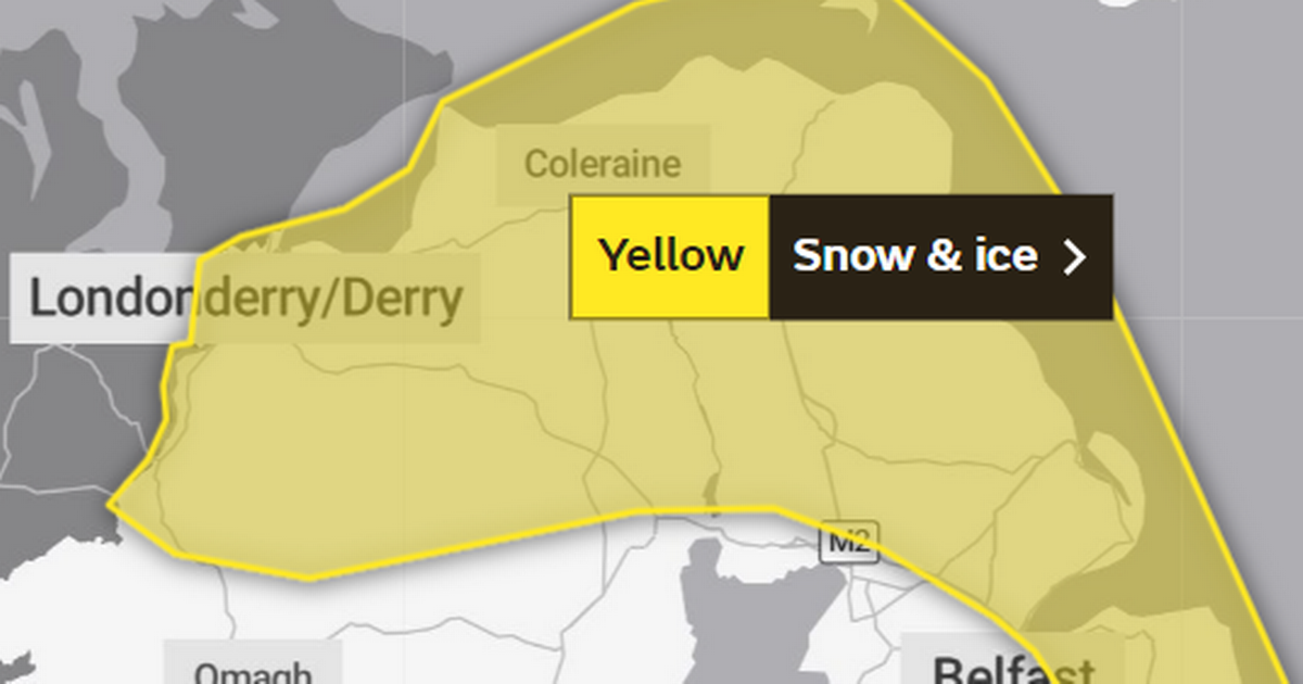 New Northern Ireland weather warning for snow and ice…