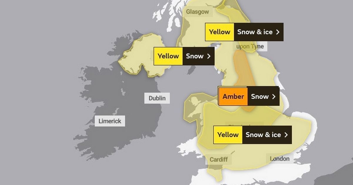 Snow Blast Danger To Life As Met Office Issues Amber…
