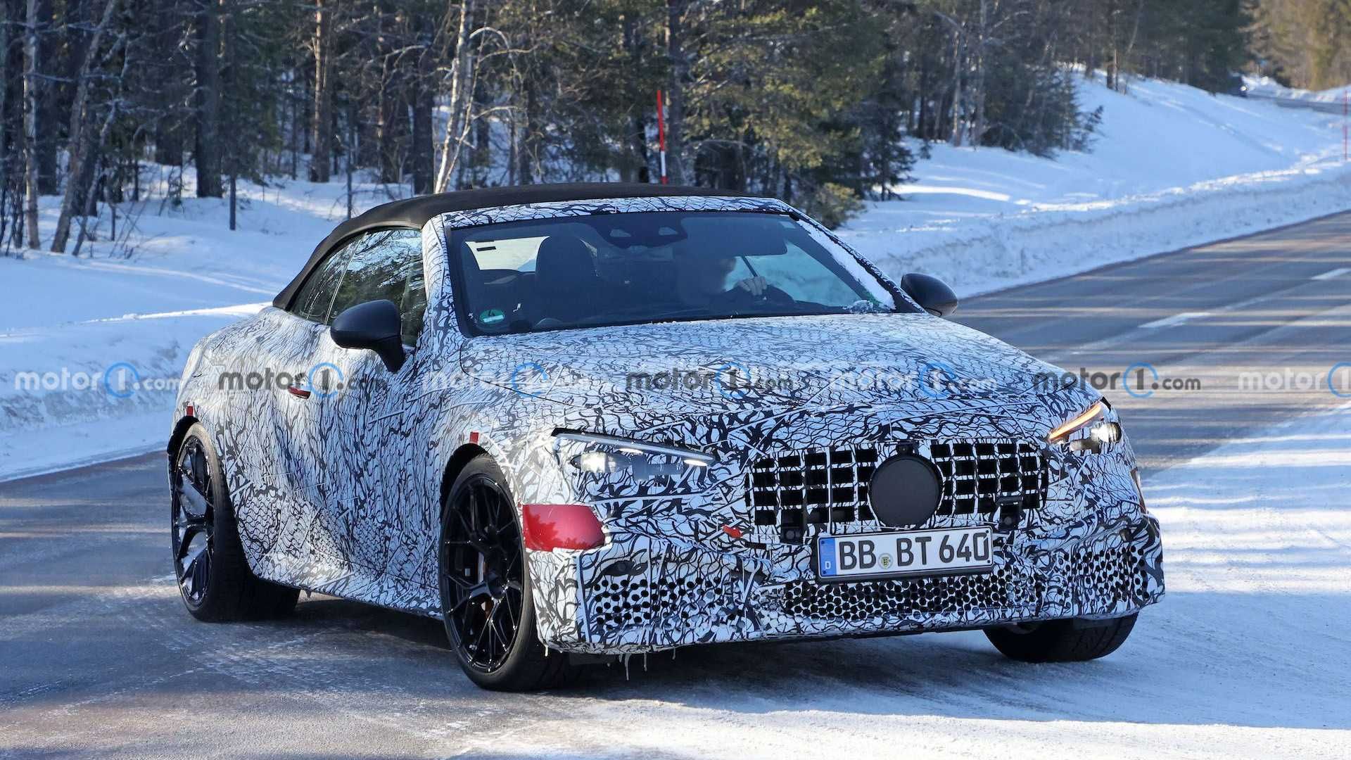 Mercedes-AMG CLE Convertible Spied On Snow Wearing…