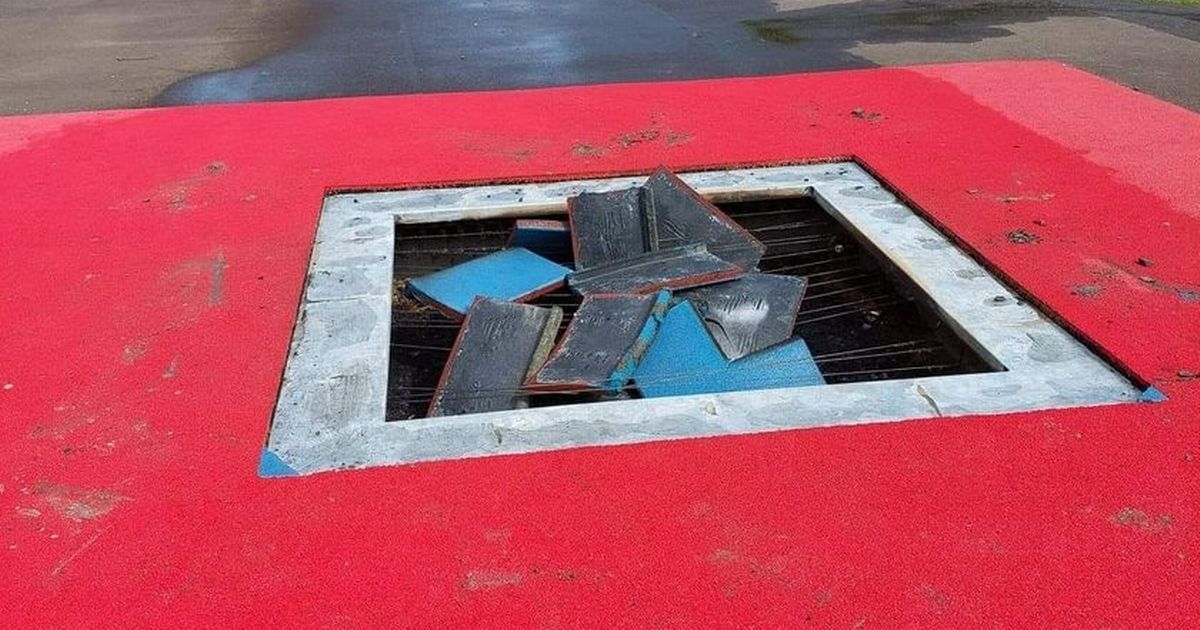 Trampoline 'beyond repair' after vandal attack as work…