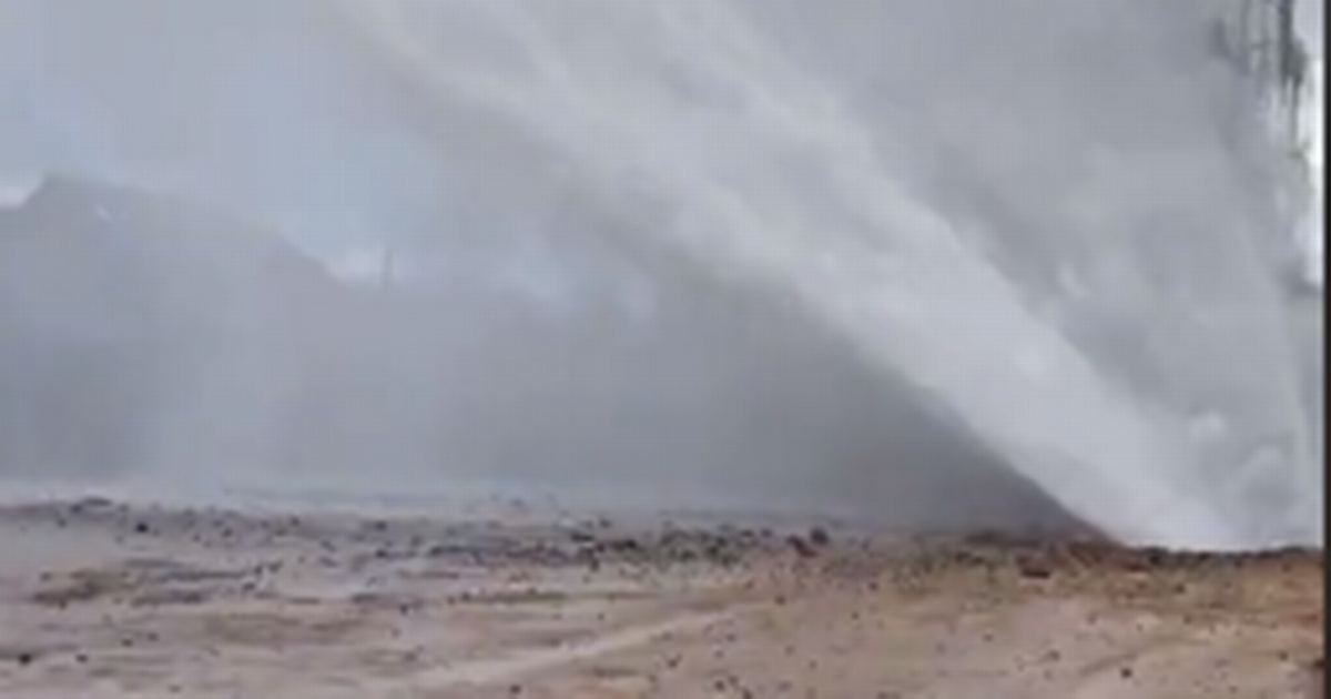 New TikTok footage shows water shooting out of damaged…