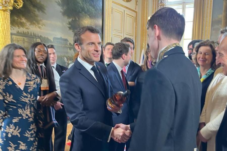 Emmanuel Macron gifted bottle of Scottish Parliament…