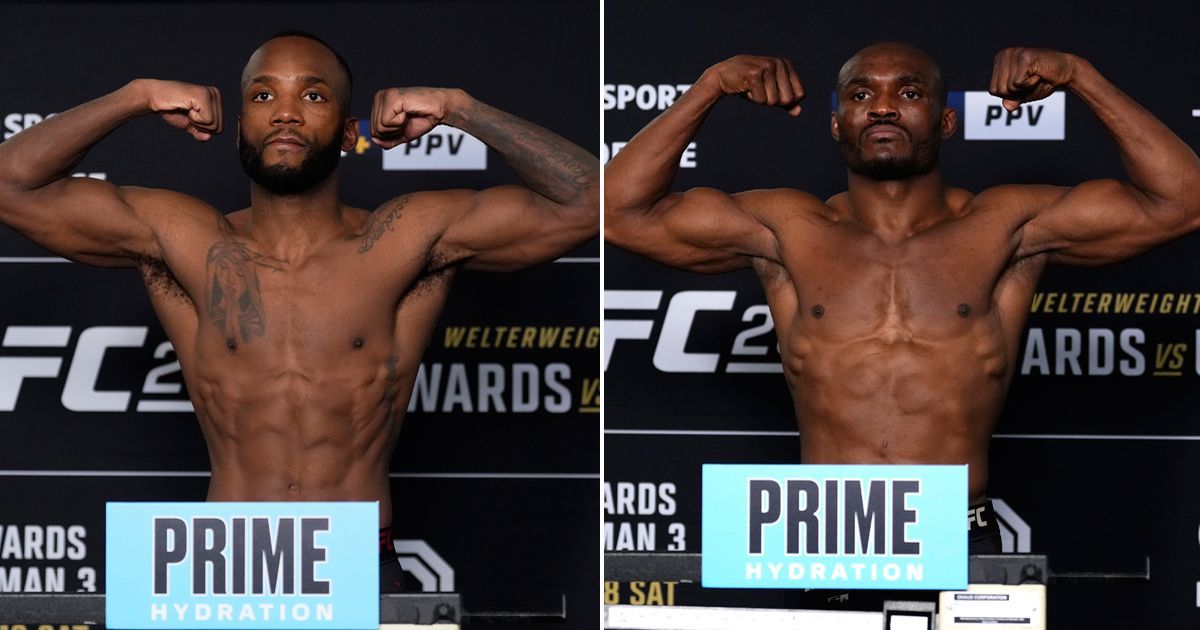 Leon Edwards and Kamaru Usman both make weight for UFC…