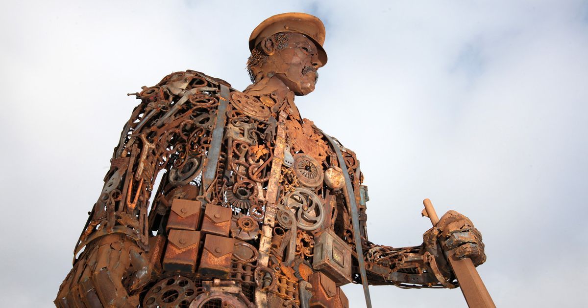Towering scrap metal soldier will be star attraction…