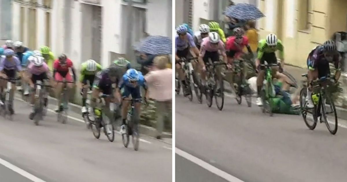 Cycling star in horror crash into spectator who had…
