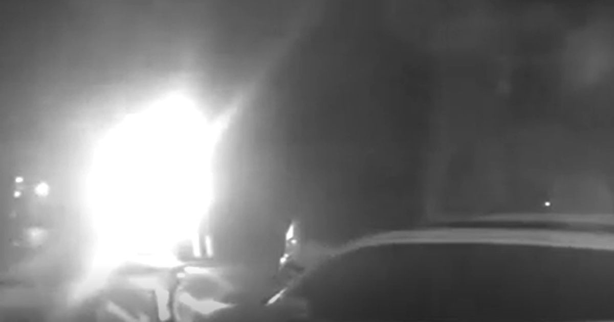 Terrifying moment front windows 'blown out' in house…