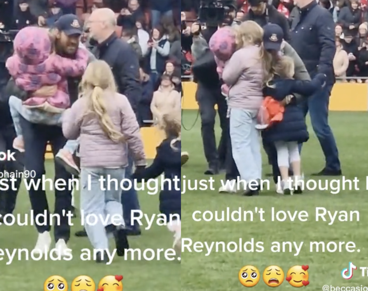 Fans praise sweet moment Ryan Reynolds’ daughters run…
