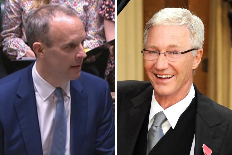 Dominic Raab gets Paul O'Grady's name wrong paying…