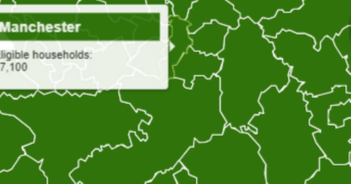 Map shows how many households in each area will…