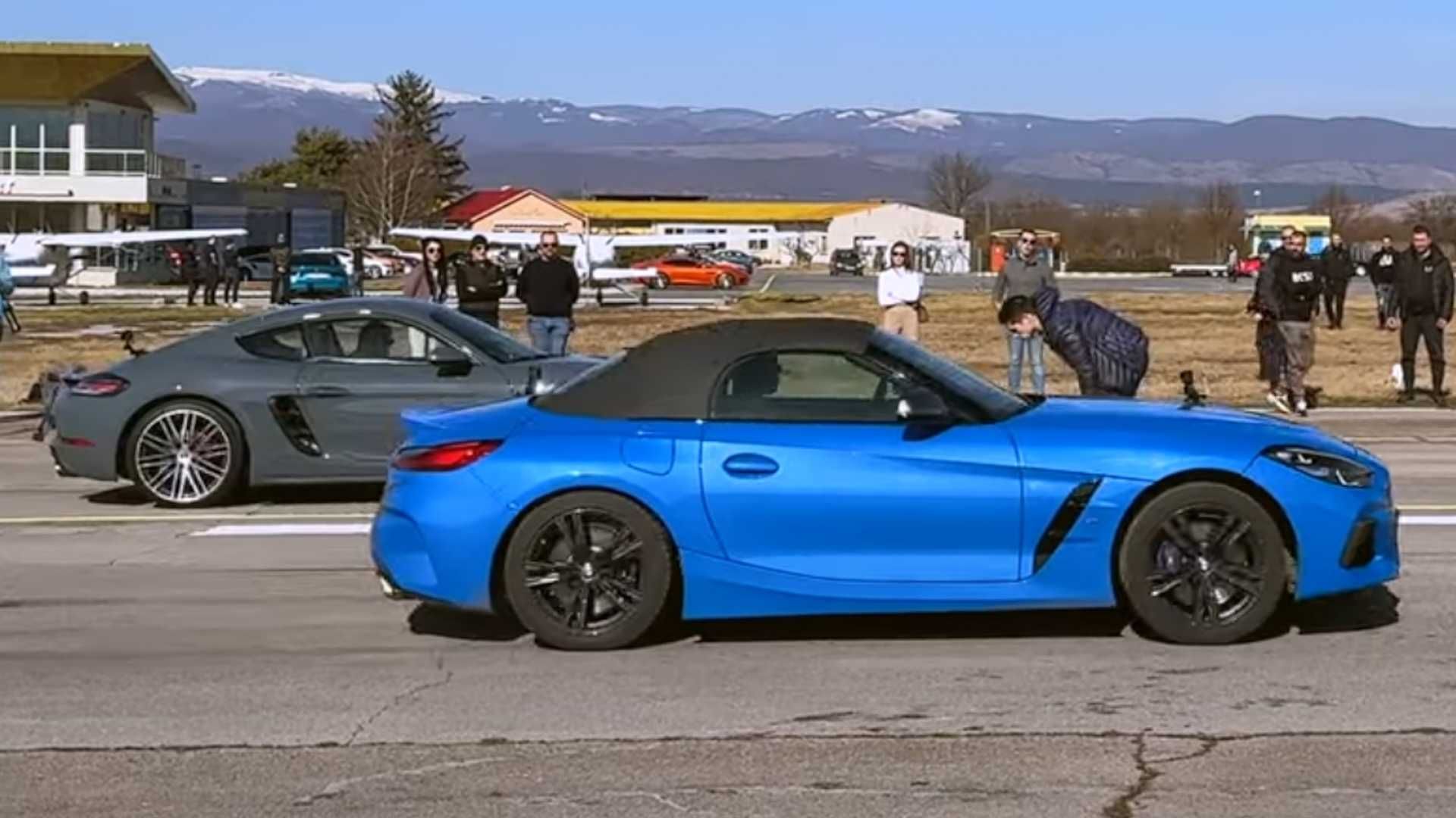 Watch Porsche Cayman With Flat-Four Drag Race BMW Z4…