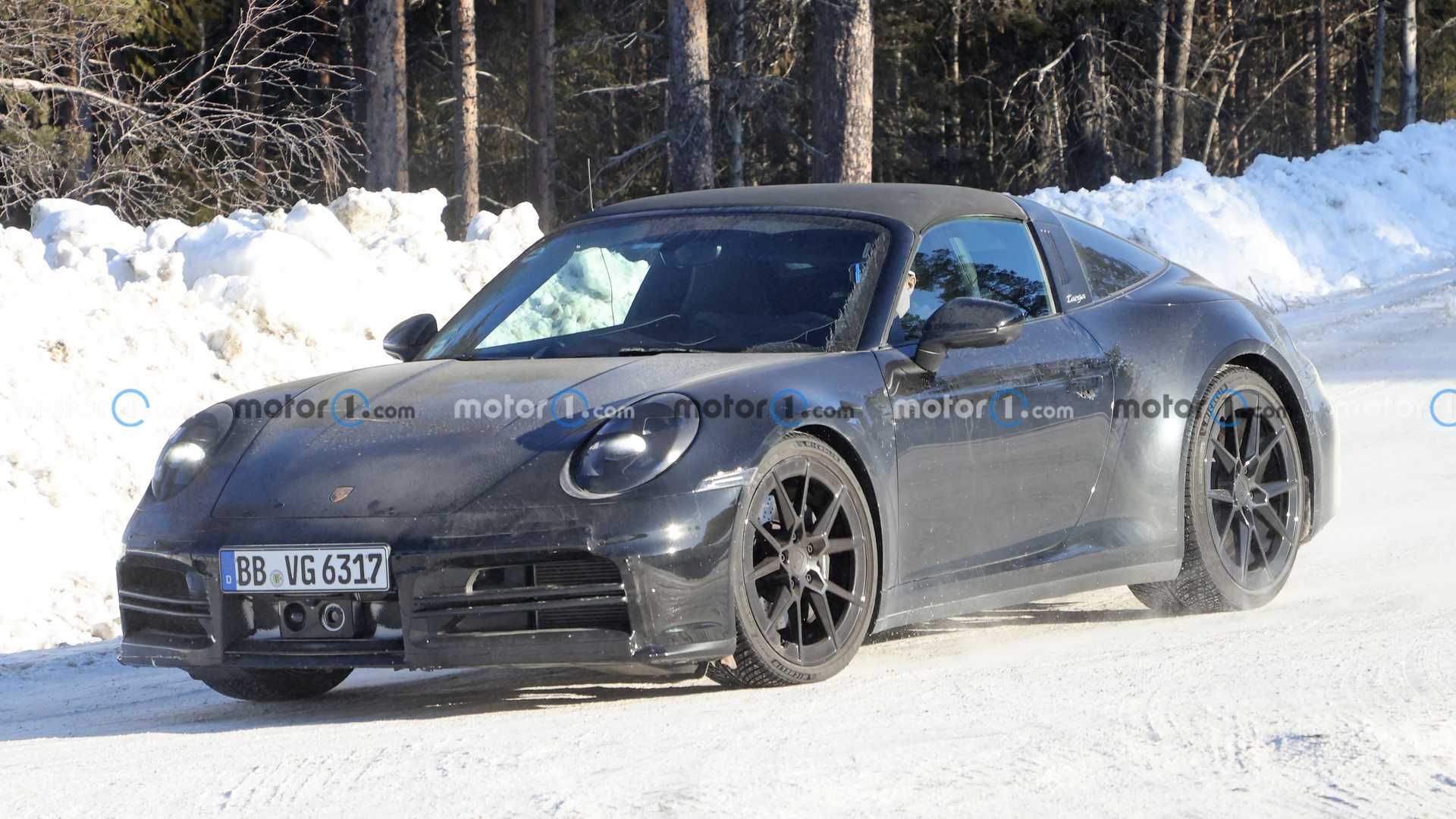 Facelifted Porsche 911 Targa Spied Winter Testing With…
